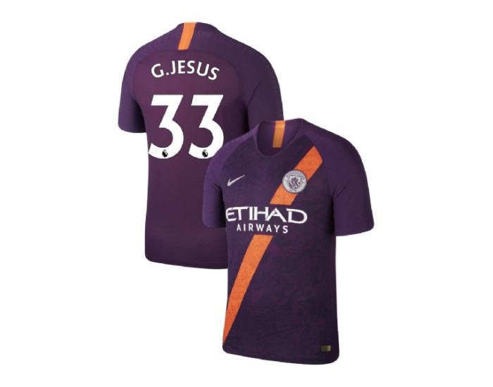 2018/19 Manchester City Soccer Third #33 Gabriel Jesus Purple Replica ...