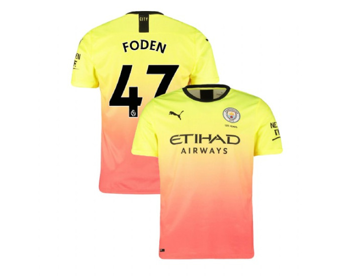 2019-20 Manchester City Soccer #47 Phil Foden Yellow Pink Third ...