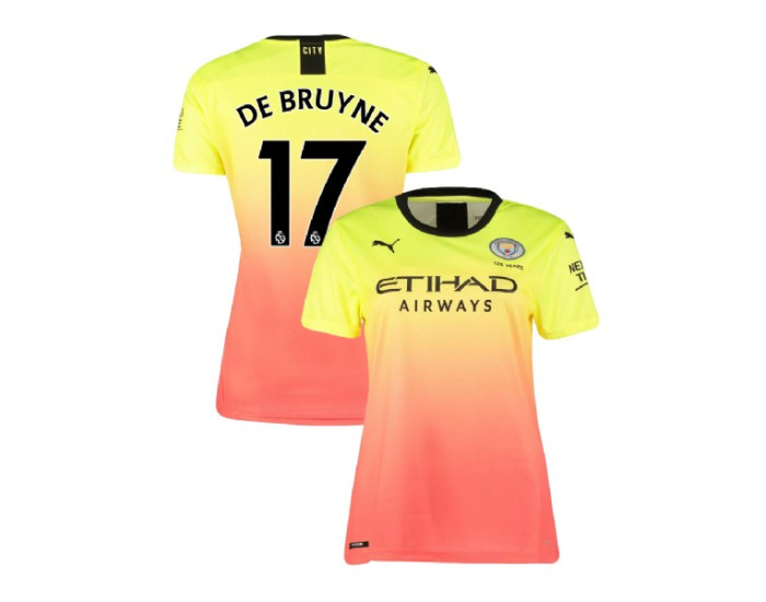 Women's Manchester City Soccer 2019-20 Third #17 Kevin De Bruyne Yellow ...